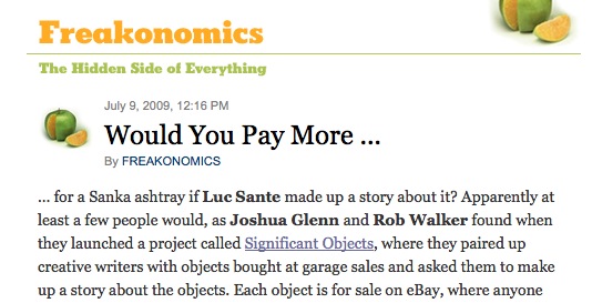 Project update: literature and commerce | Significant Objects