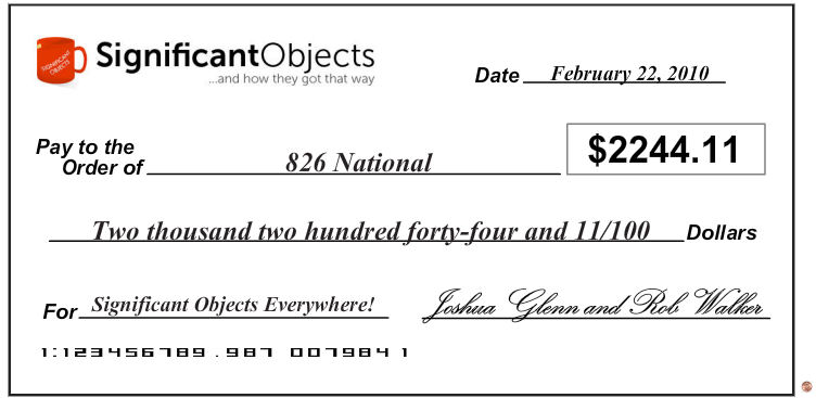 The giant check we wish we’d had | Significant Objects